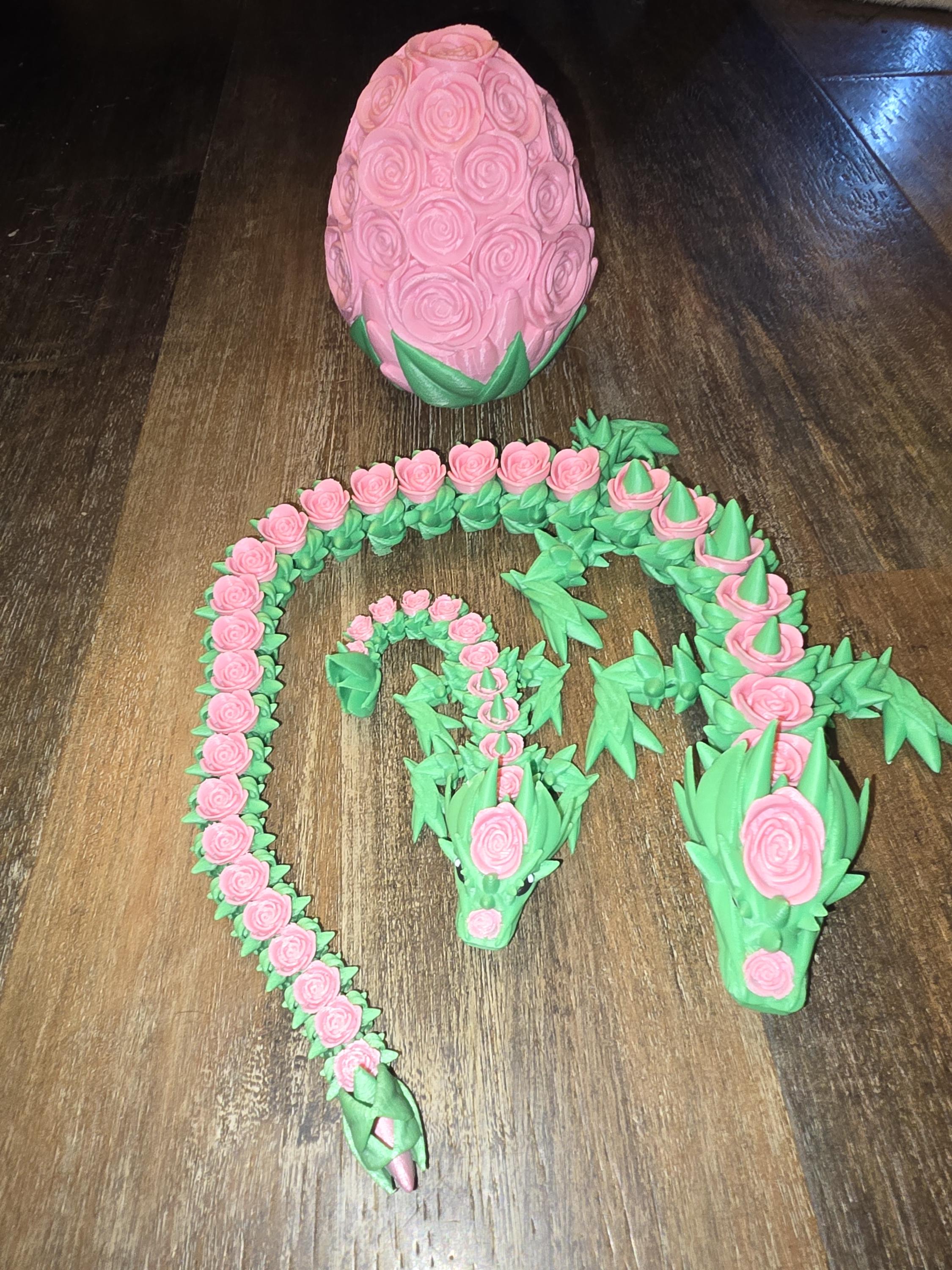 Rose posable dragon with egg – Disaster Piece Creations